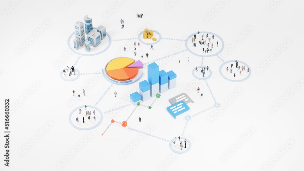 Big data analytics, abstract concept. Graphs and charts showing ...