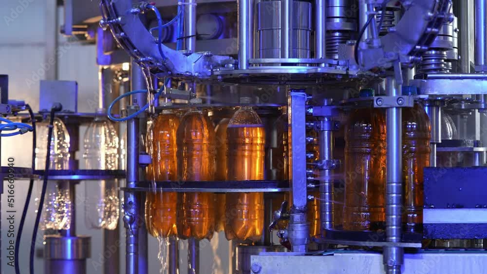 Production and bottling of beverages carbonated lemonade, soda or beer ...