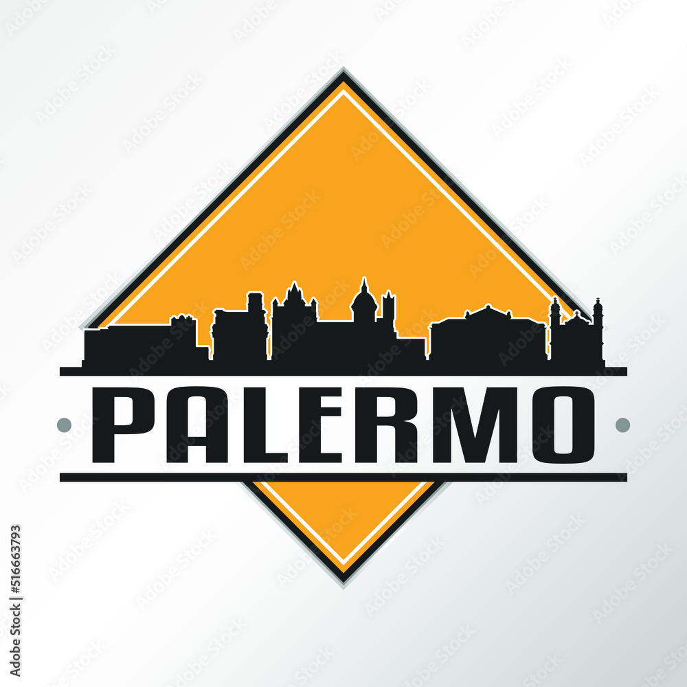 Palermo, PA, Italy Skyline Logo. Adventure Landscape Design Vector City ...