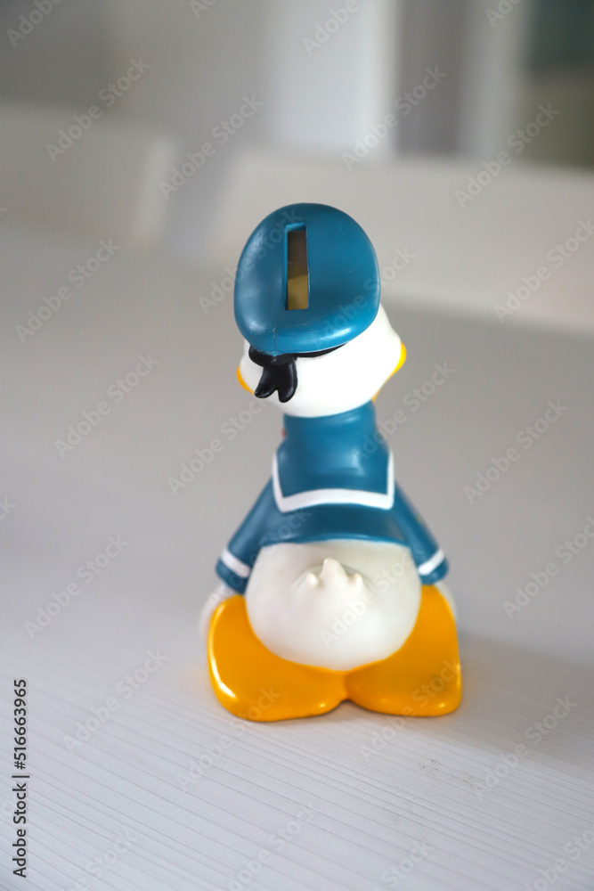 Piggy bank Donald duck. Cartoon characters from Walt Disney Pictures ...