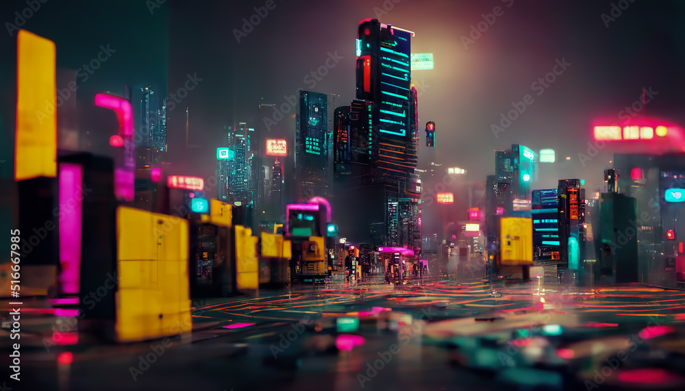 Futuristic City Street View