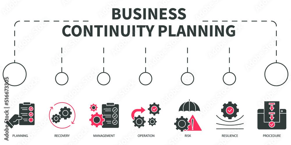 Business continuity planning Vector Illustration concept. Banner with ...