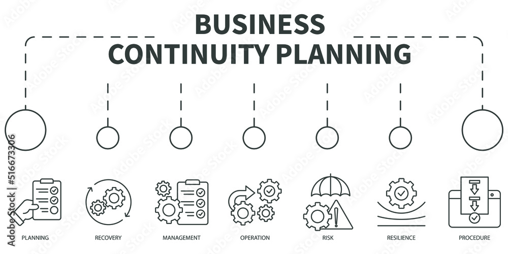 Business continuity planning Vector Illustration concept. Banner with ...