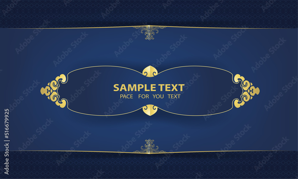 Blue background and Gold Frame Art vector Stock Vector | Adobe Stock