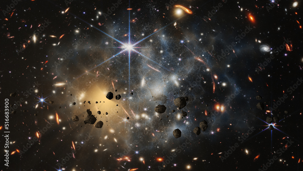 Deep space travel. Part of the first image from NASA's new James Webb ...