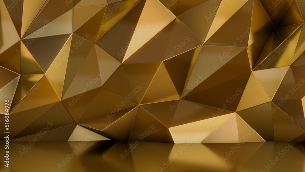 Gold Abstract 3D Background. Stock Illustration | Adobe Stock