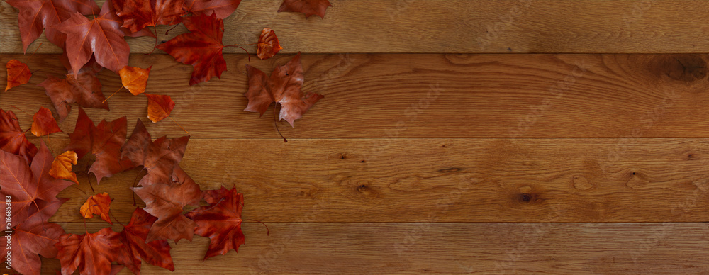 Top down view of Natural wood Surface with leaves. Stock Illustration ...