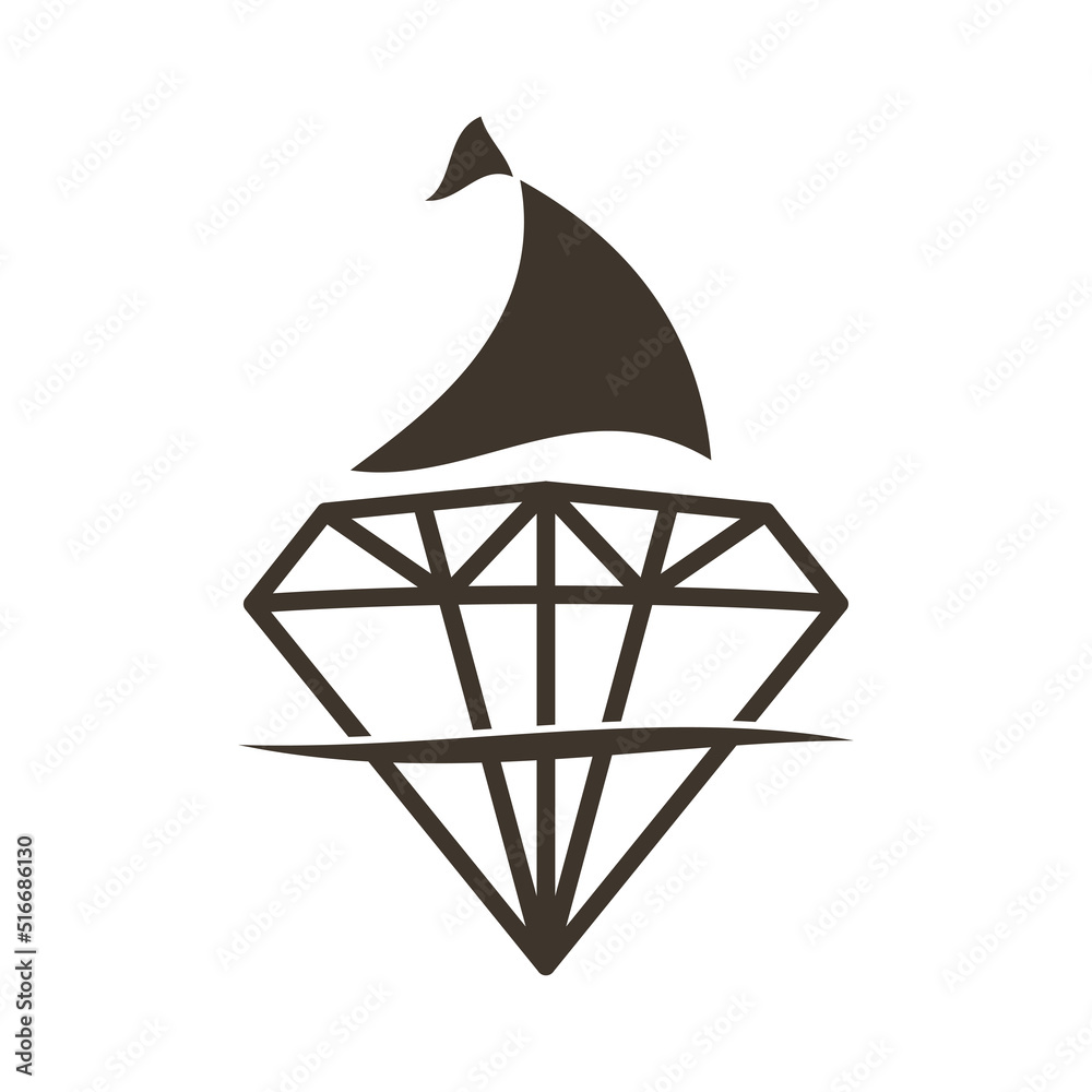boat ship diamond logo Icon Illustration Brand Identity Stock Vector ...