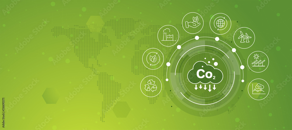 Environmental CO2 Concept Global Warming Sustainable Development and ...