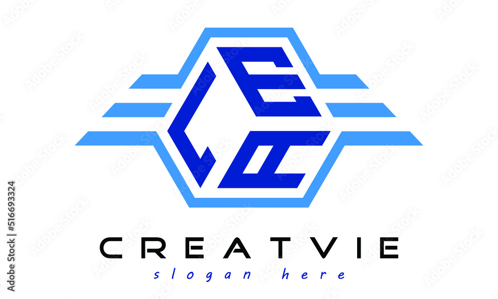 LEA three letter geometrical wings logo design vector template ...