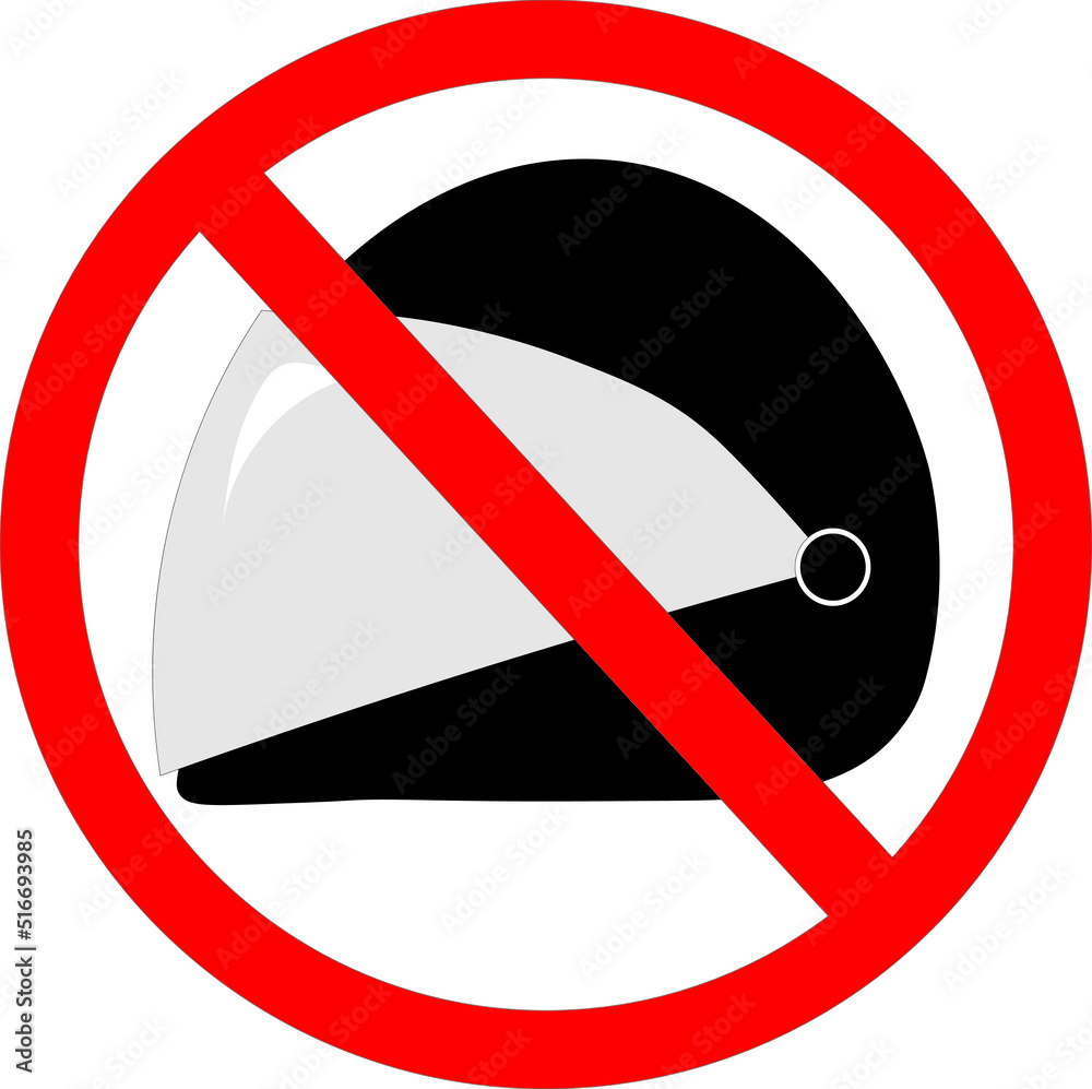 No helmet sign Stock Vector | Adobe Stock