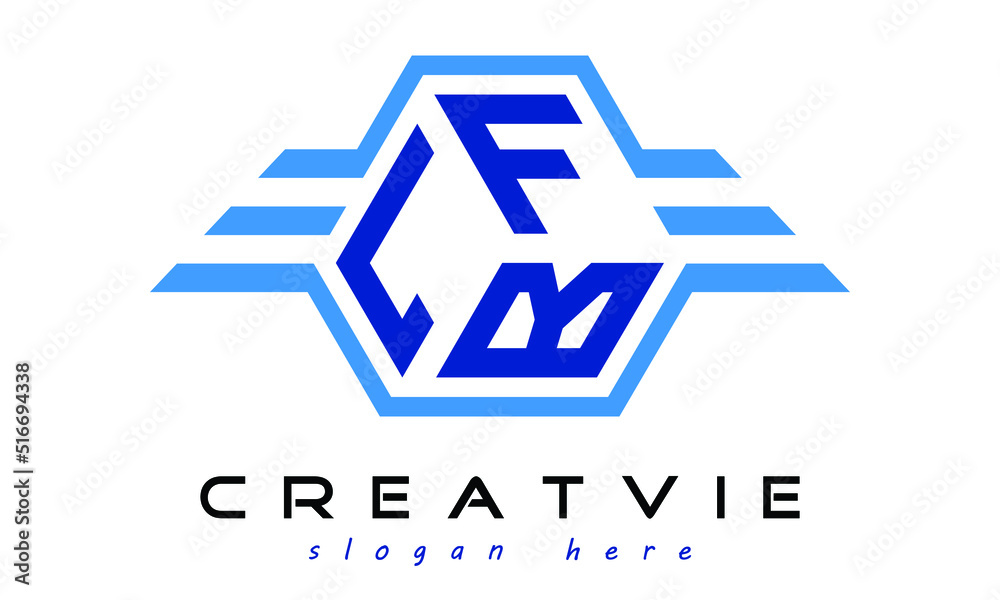 LFB three letter geometrical wings logo design vector template ...