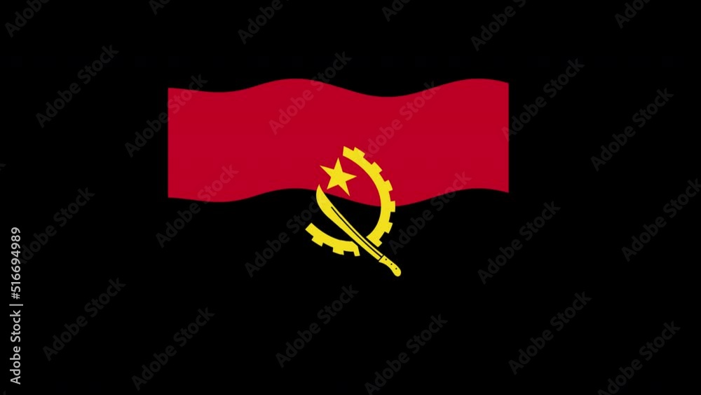 Vidéo Stock Angola flag seamless waving animation. Sign of Angola ...