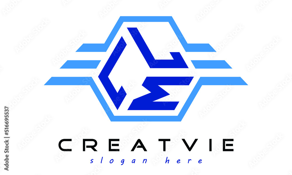 LLM three letter geometrical wings logo design vector template ...