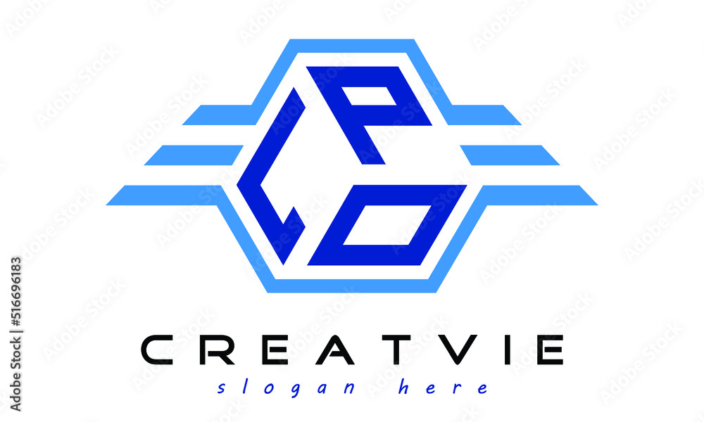 LPO three letter geometrical wings logo design vector template ...