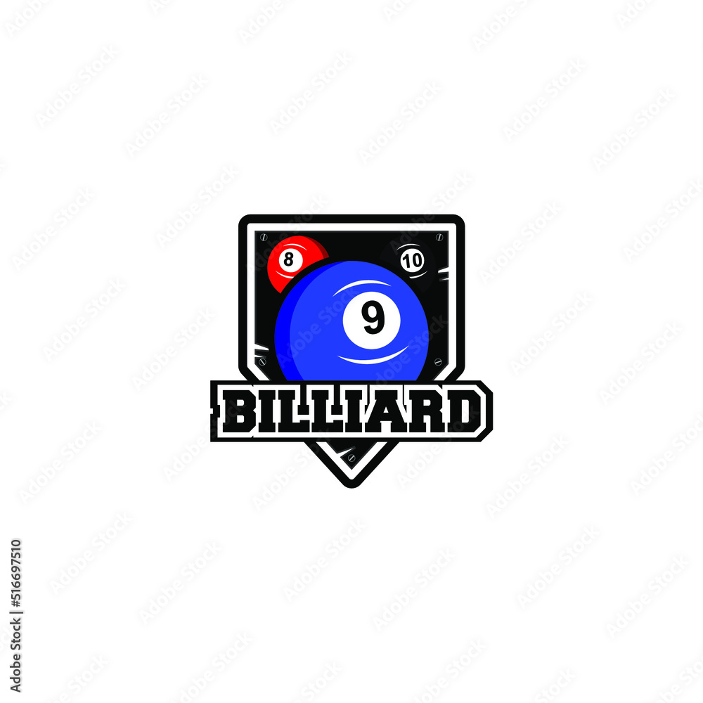 billiard logo vector, suitable for logos, icons, mascots, templates ...