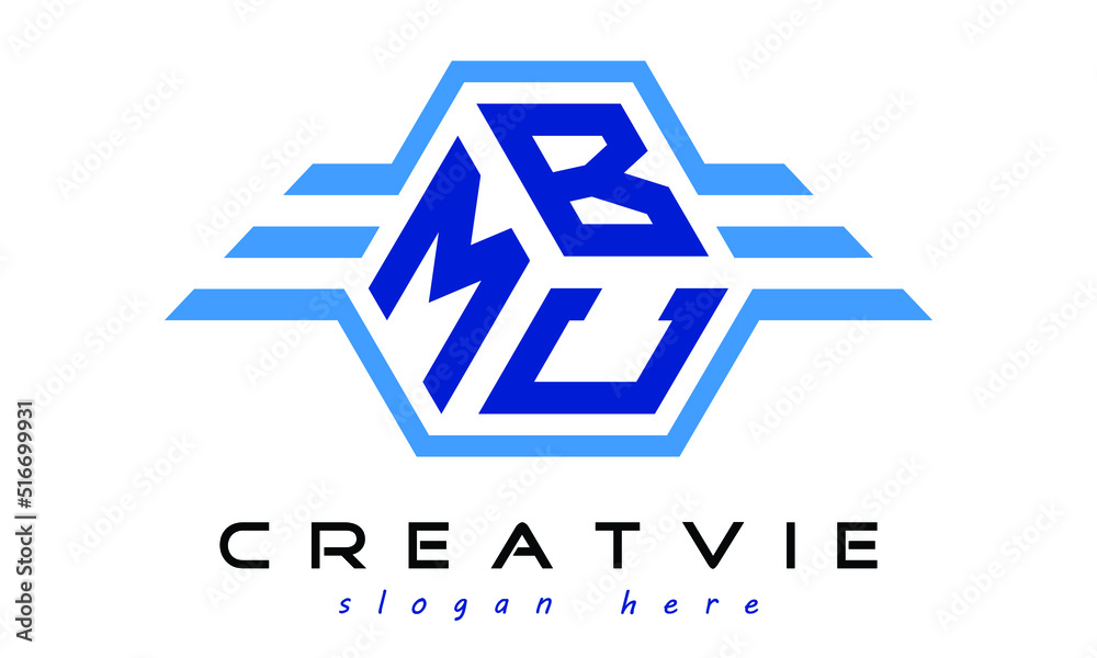 MBC three letter geometrical wings logo design vector template ...