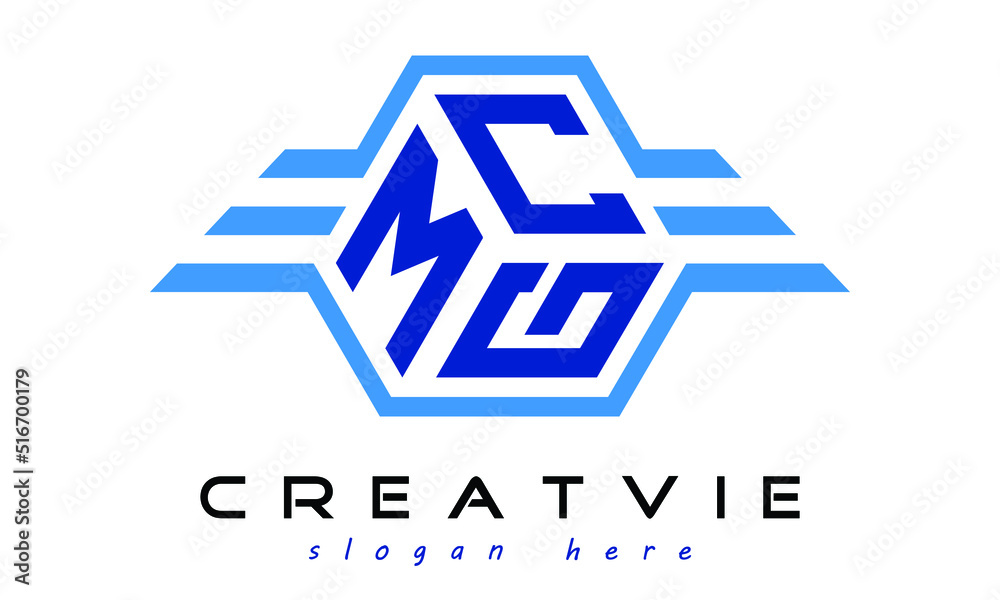 MCG three letter geometrical wings logo design vector template ...