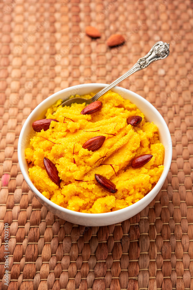 Badam Halwa or sheera also known as Almond Halwa is a traditional ...
