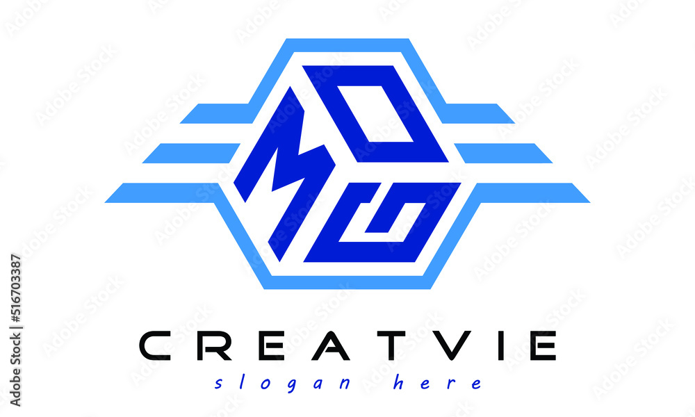MOG three letter geometrical wings logo design vector template ...