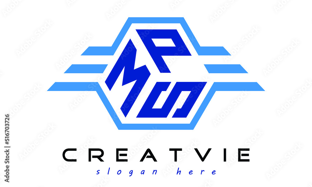 MPS three letter geometrical wings logo design vector template ...