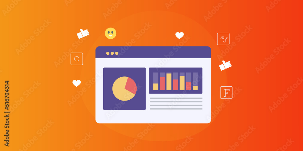 Social media analytics - interactive data, insights, graph , chart and ...