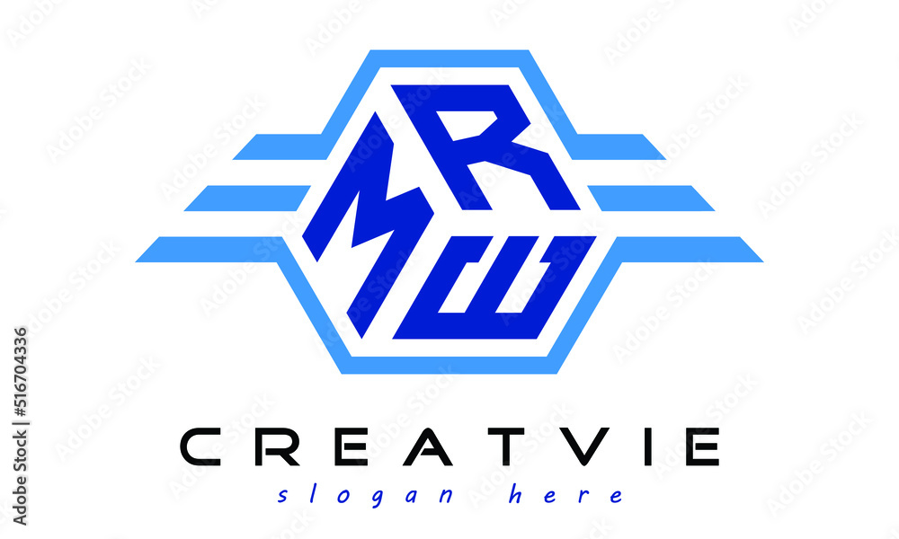 MRE three letter geometrical wings logo design vector template ...