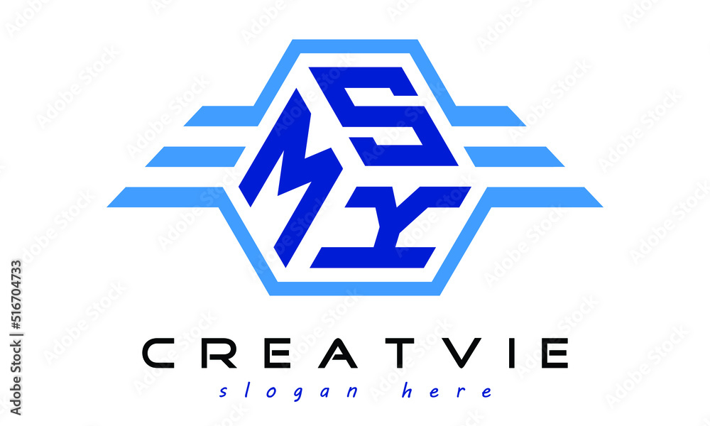 MSK three letter geometrical wings logo design vector template ...