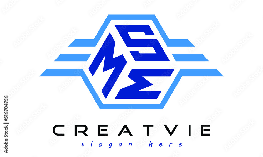 MSM three letter geometrical wings logo design vector template ...