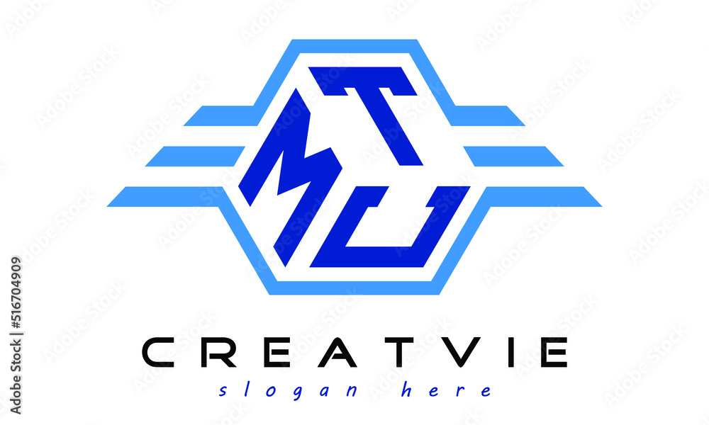 MTC three letter geometrical wings logo design vector template ...
