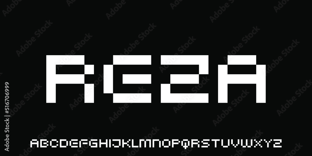 8 BIT FONT ALPHABET Stock Vector | Adobe Stock