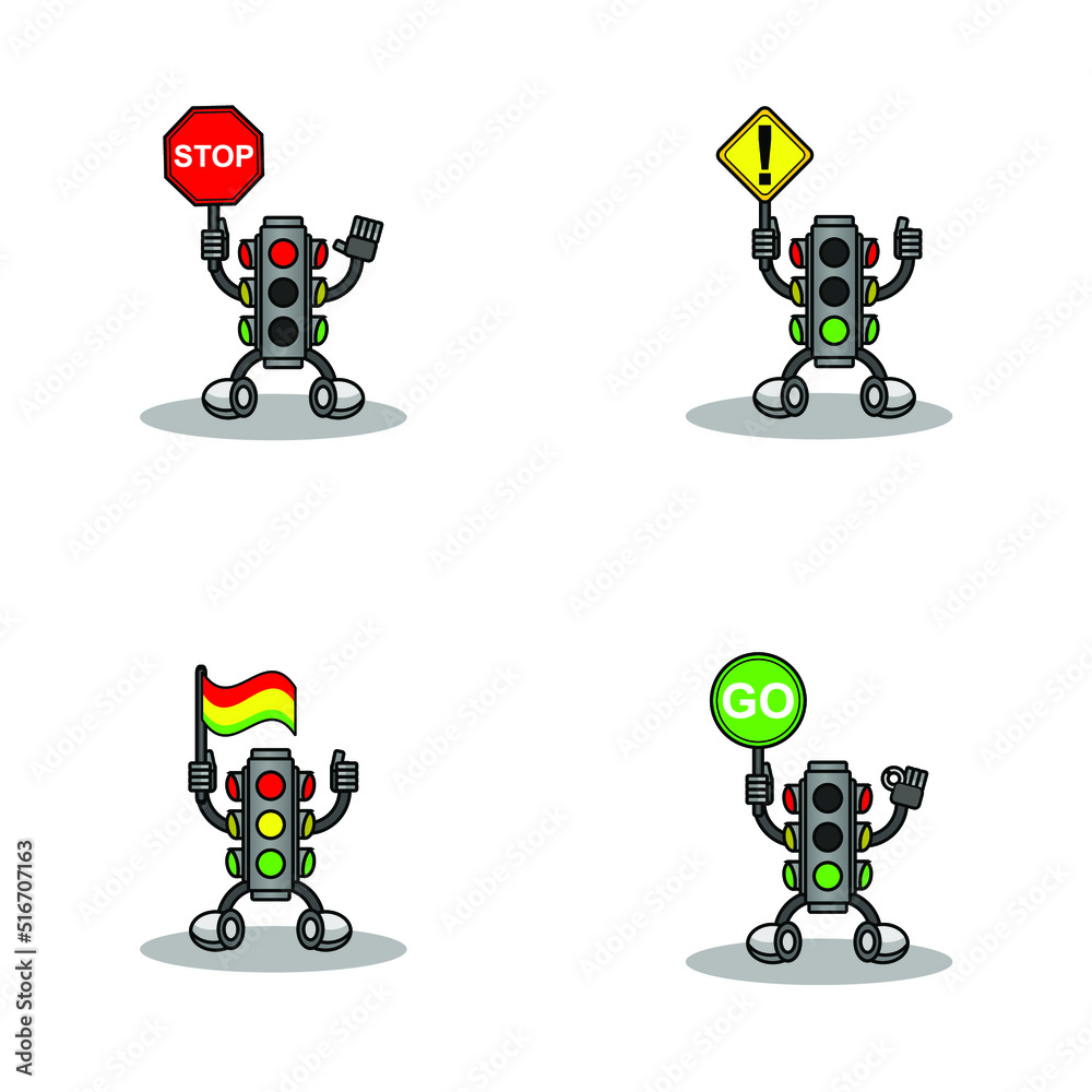 vector design of traffic lights, lights that control the flow of ...