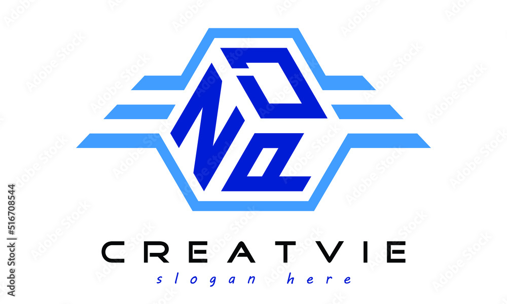 NDP three letter geometrical wings logo design vector template ...