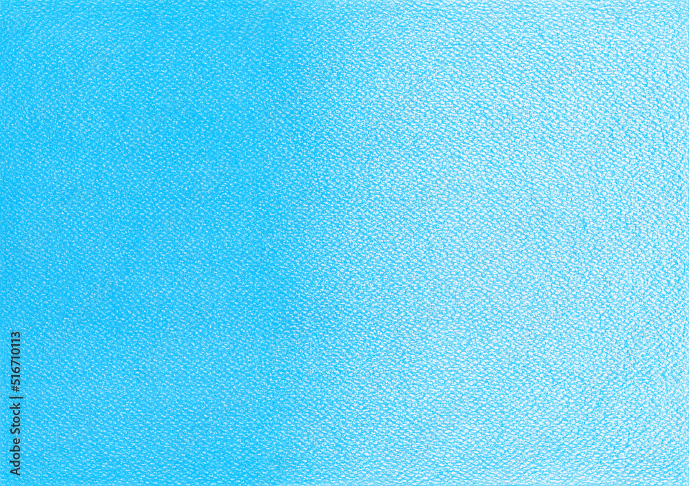 Hand drawn gradient bright blue painted by color pencil on white paper ...