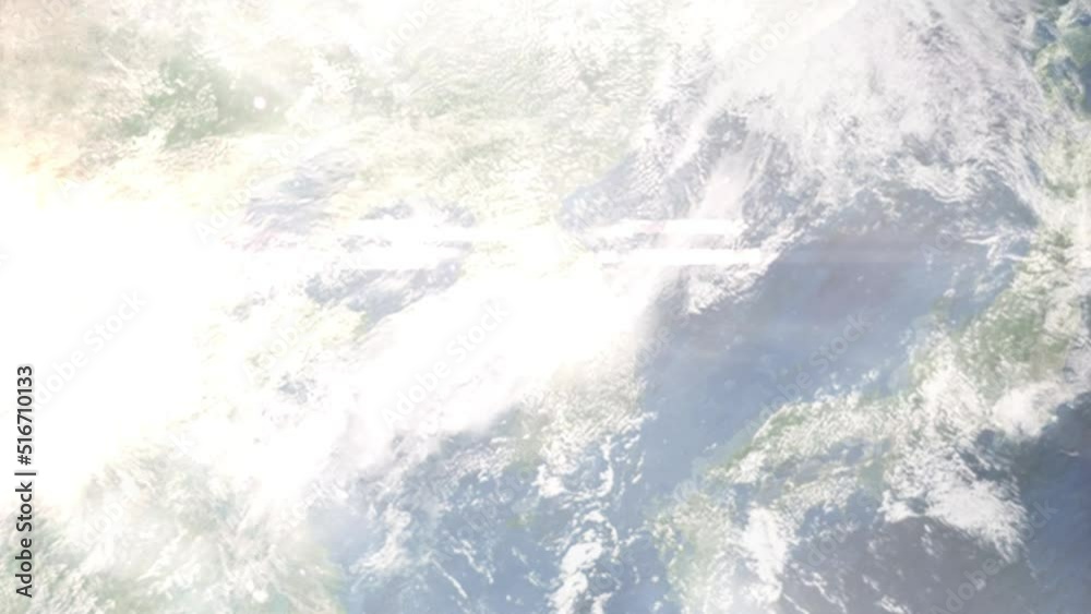 Earth zoom in from outer space to city. Zooming on Guri, Gyeonggi-do ...