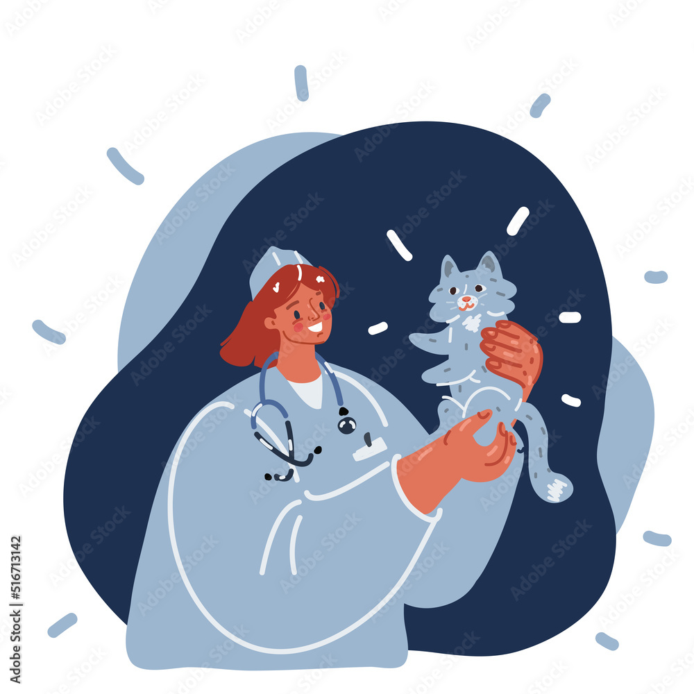Cartoon vector illustration of vet. World Veterinare day. Profession ...