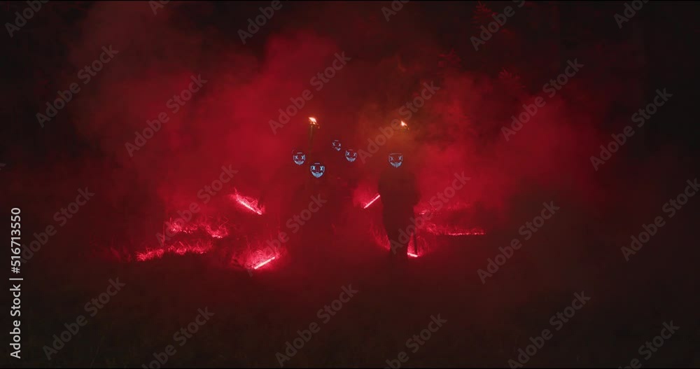 Ritual of demons in forest Stock Video | Adobe Stock