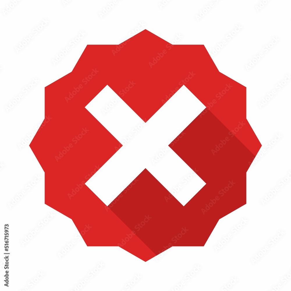 Wrong marks, Cross marks, Rejected, Disapproved, No, False, Not Ok ...