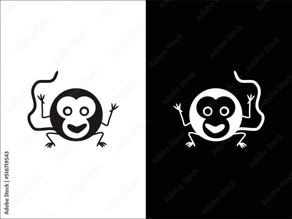 monkey high contrast card for baby Stock Vector | Adobe Stock