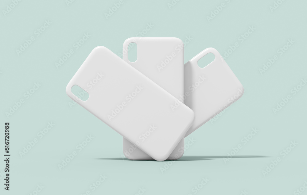 Smartphone case mockup, blank cover template isolated on a neutral ...