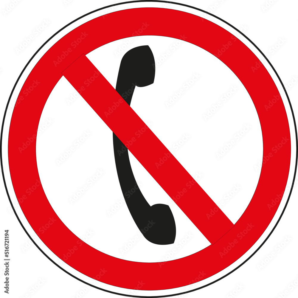 Panneau Interdiction de téléphoner Stock Vector | Adobe Stock