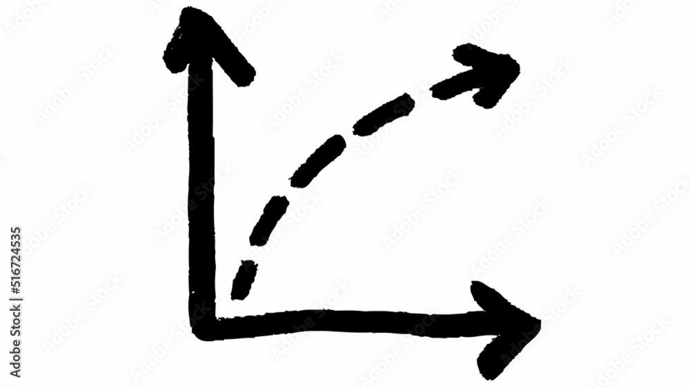 Animated financial growth chart with trend line graph. Black icon of ...