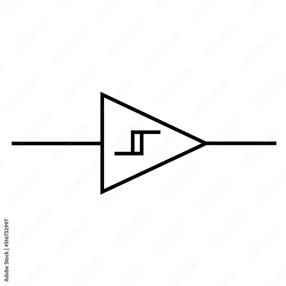 Buffer gate with schmitt trigger input symbol (logic gate) - electronic ...