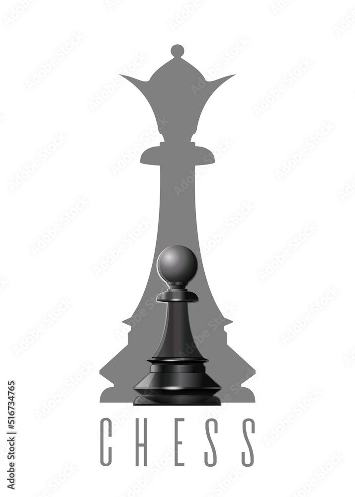Chess logo concept design. Chess pieces - pawn on the background of the ...