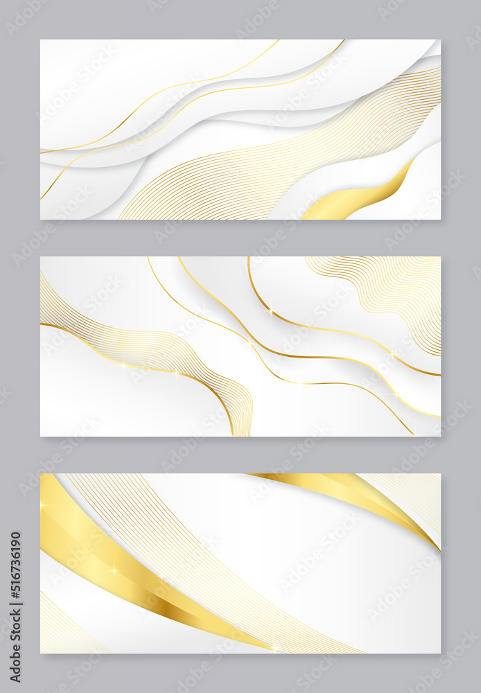 Modern white and gold abstract background. Abstract geometric shape ...