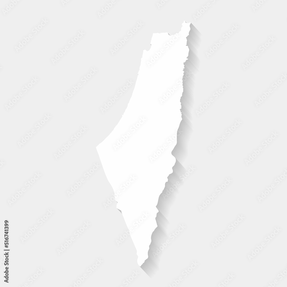 Simple white Palestine map on gray background, vector Stock Vector ...