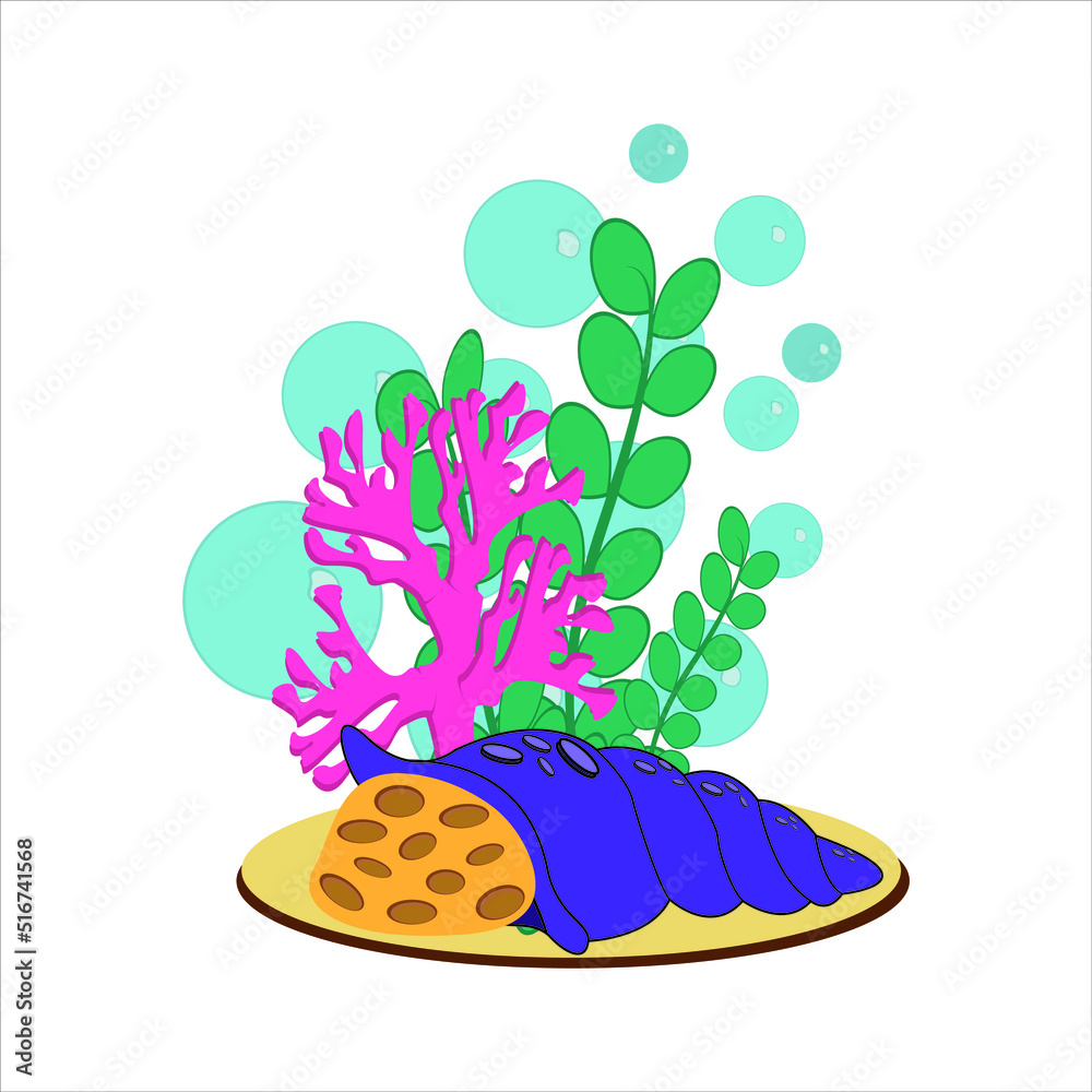 Vector ocean world. Aquatic ecosystem. Aquarium underwater marine life ...