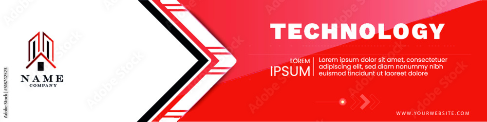 Gradient texture technology linkedin banner free vector Stock Vector ...