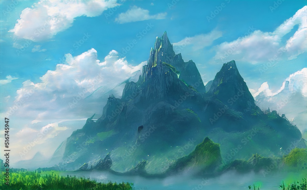 fantasy background, beautiful acrylic painting, stylized painting ...