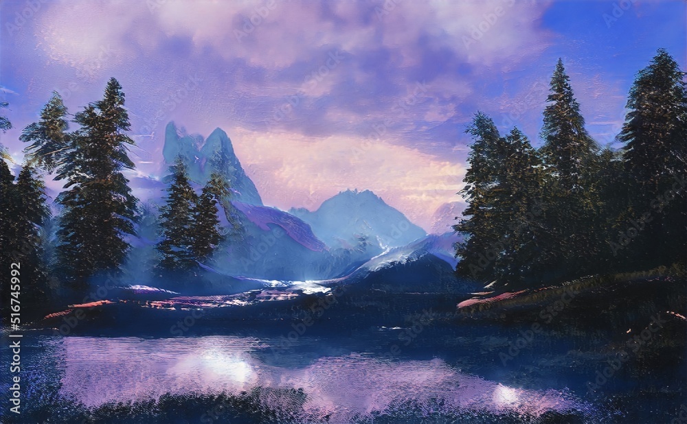 fantasy background, beautiful acrylic painting, stylized painting ...